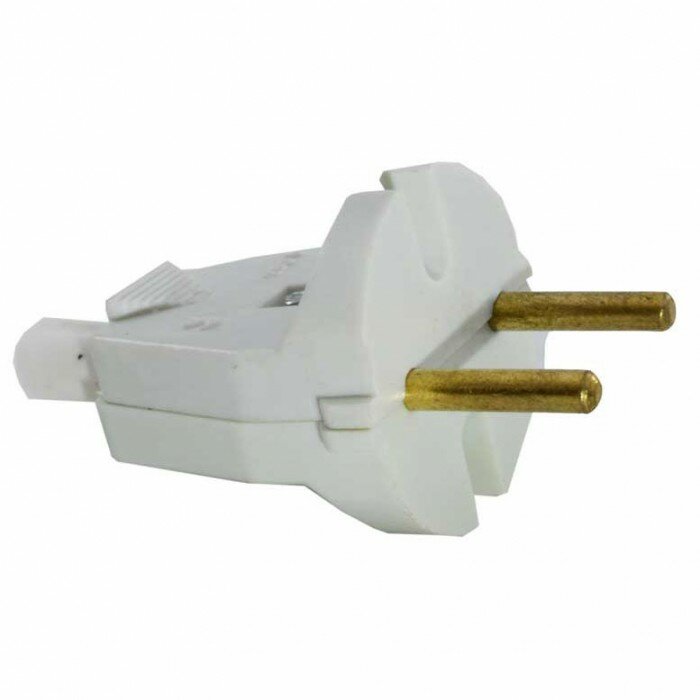 Вилка штепсельная В6-004 без з/к белая