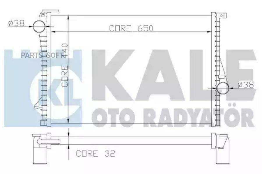 KALE 348600 Радиатор охлаждения для а/м BMW 5 (E39) (95-) G M/A паяный ()