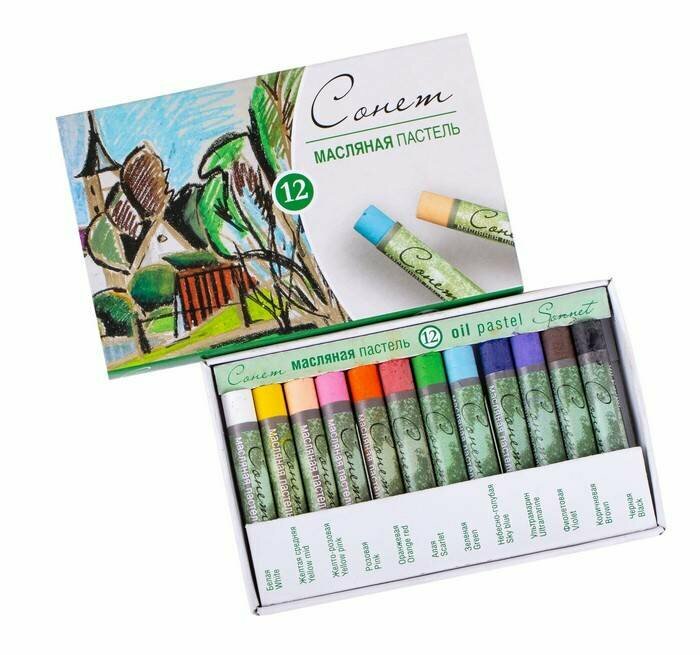 Пастель 12цв Невская Палитра Сонет, масляная
