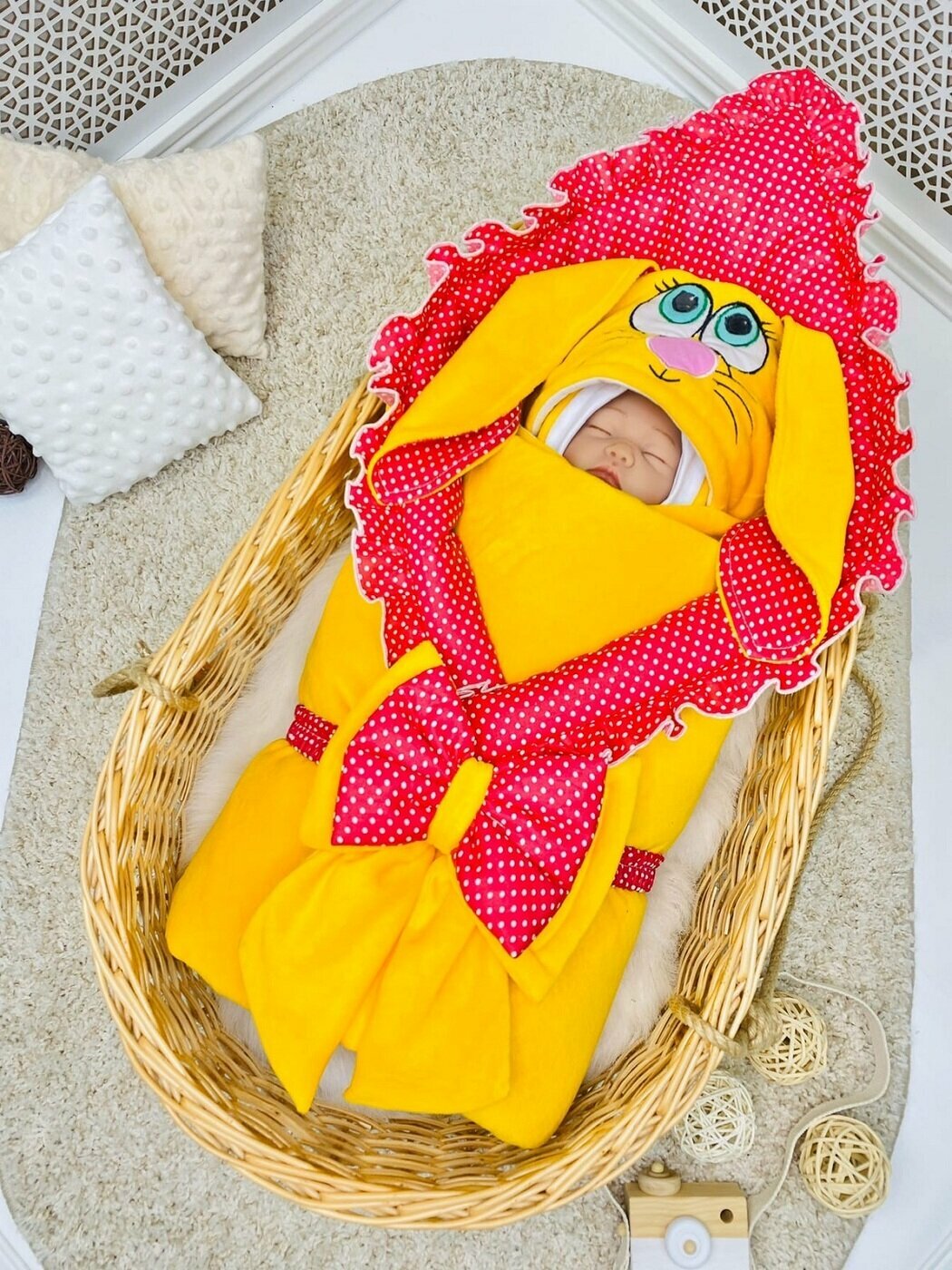 Конверт-кокон на выписку "Крошечка", с капюшоном, липучками, на весну/осень, 0-6 месяцев