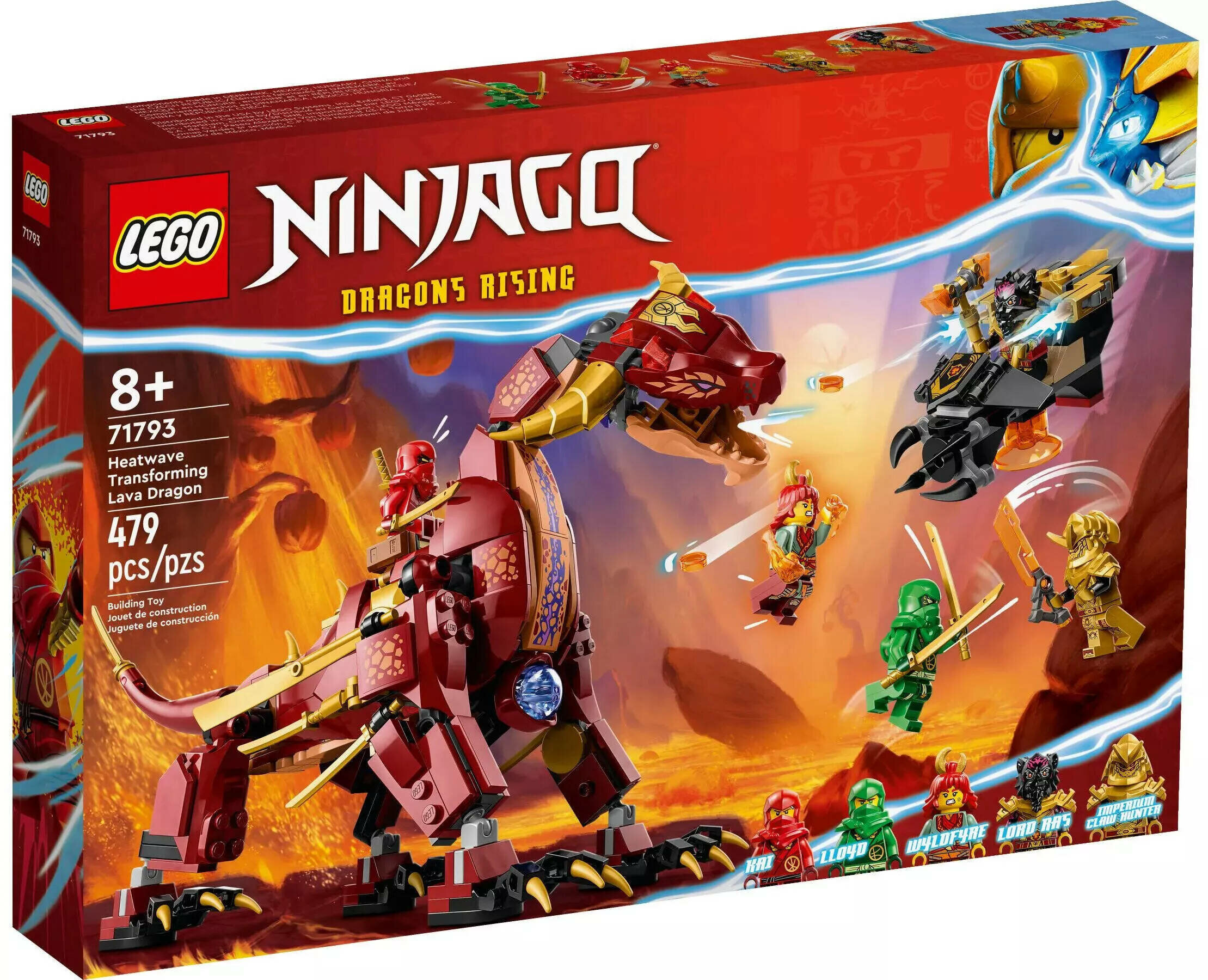 Конструктор LEGO Ninjago 71793 Трансформация лавового дракона Heatwave, 2023 год