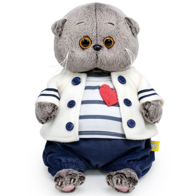 Мягкая игрушка Кот Басик Baby в морском комплекте 20 см, Budi Basa, BB-131