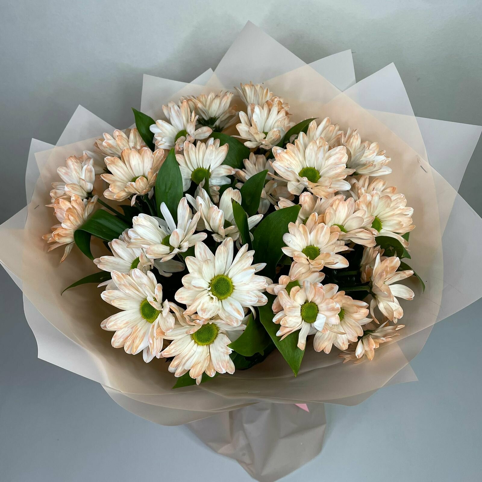 Букет из хризантем Бакарди Персик