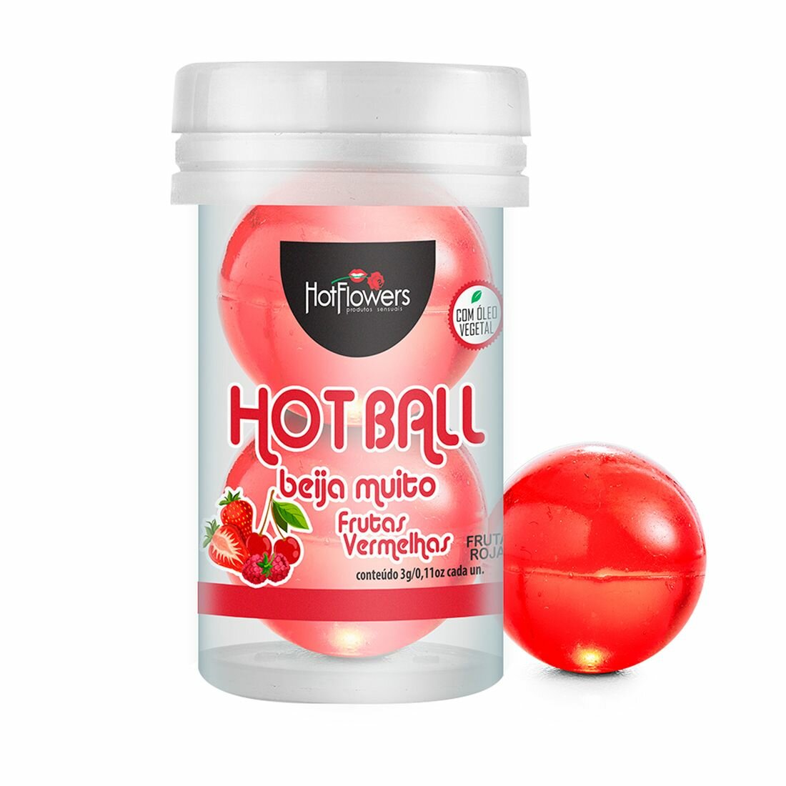 Лубрикант на масляной основе с ароматом ягод Hot Ball Beija Muito, 6 г