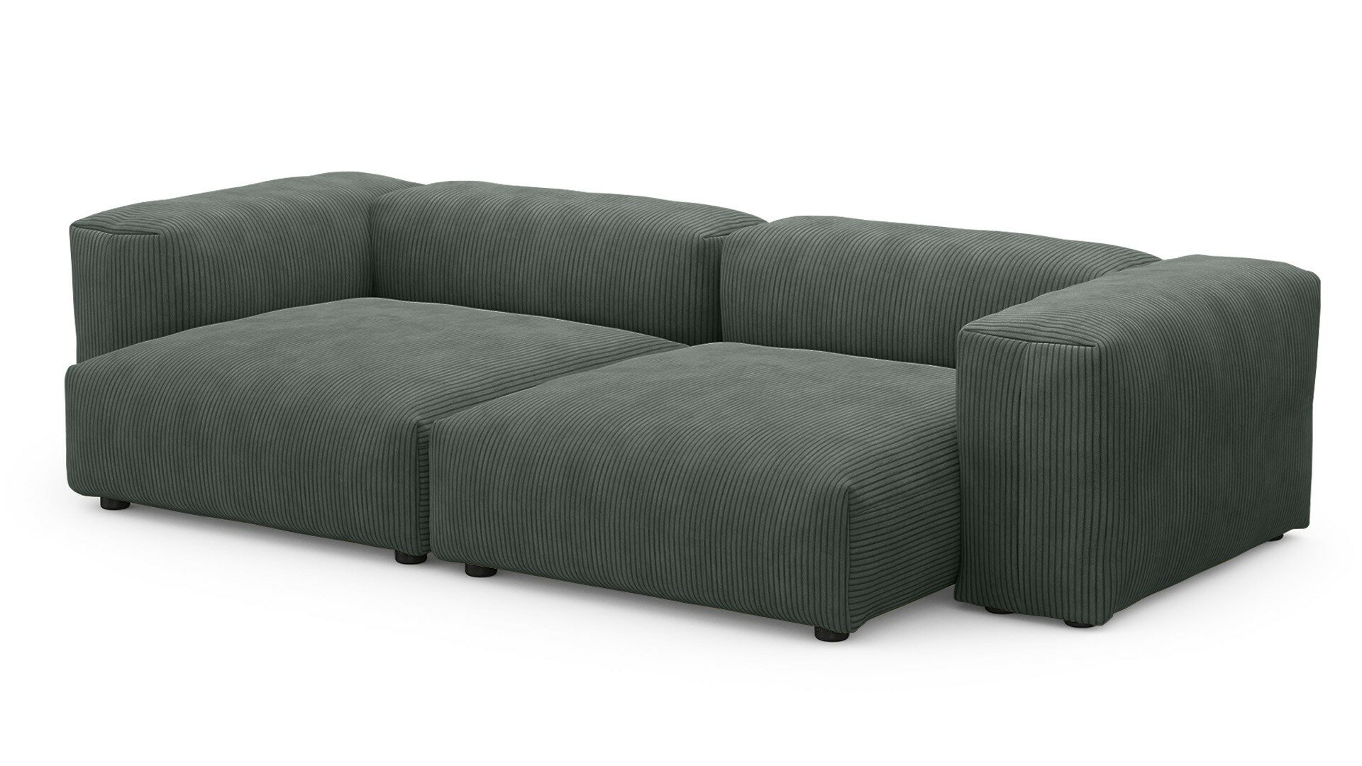 Диван Фиджи двухсекционный (большой и глубокий) Cilium Grafit NOW 273x137x62 см, серый Вельвет, нераскладной Дом мебели для вас