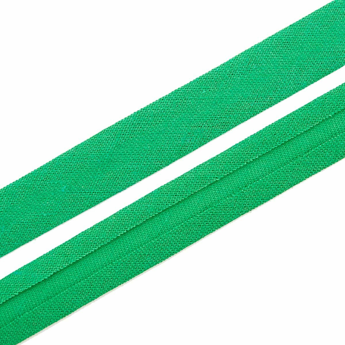 Косая бейка для шитья хлопок 100% Айрис, 15 мм*132 м (071 изумрудный)