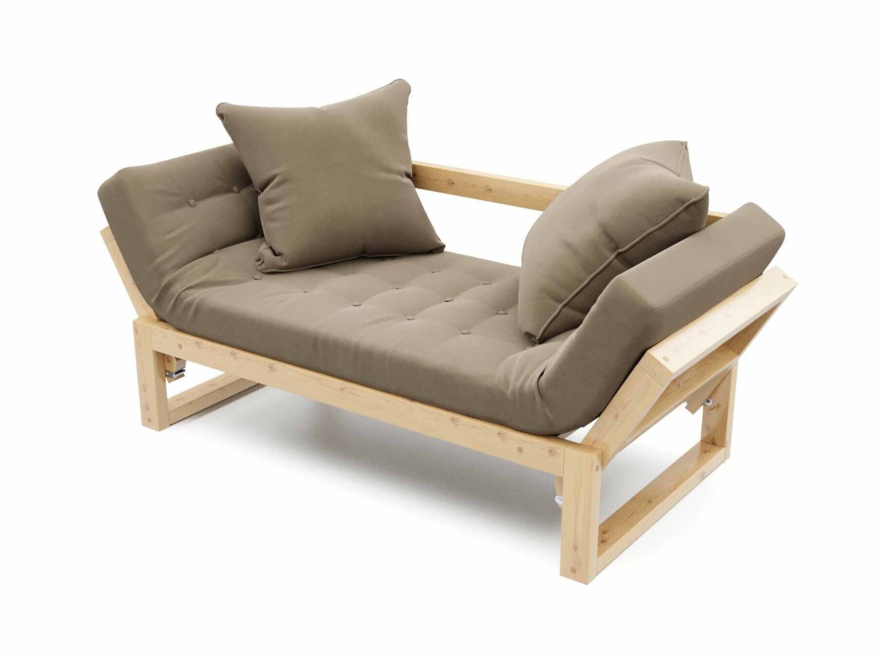 Садовый диван Arsko Амбер Textile-С, бежевый-сосна, велюр, массив дерева, кухонный, офисный, для кафе и бара