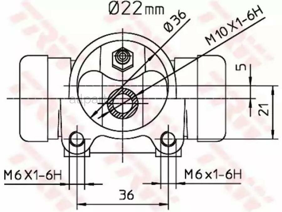 TRW BWH392 Цилиндр тормозной задний (Al) L=R NISSAN Kubistar/RENAULT Kangoo /D=22.2mm TRW BWH392