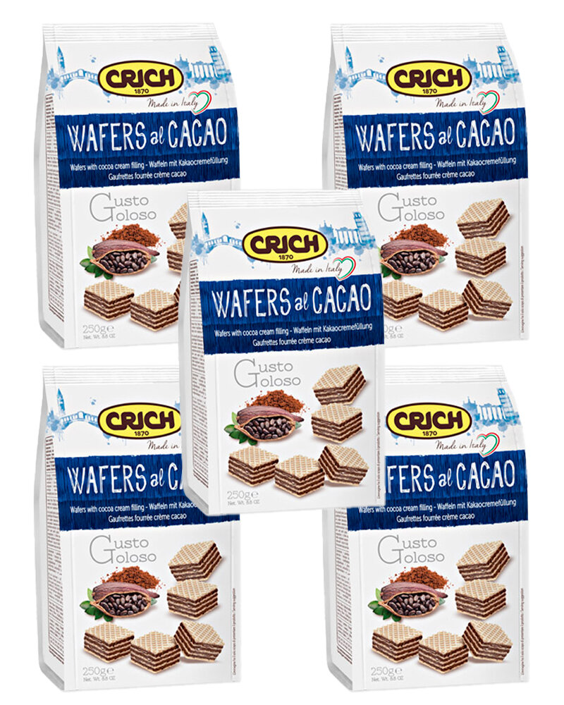 Вафли Crich с Какао-Кремовой Начинкой 250 гр - 5 шт