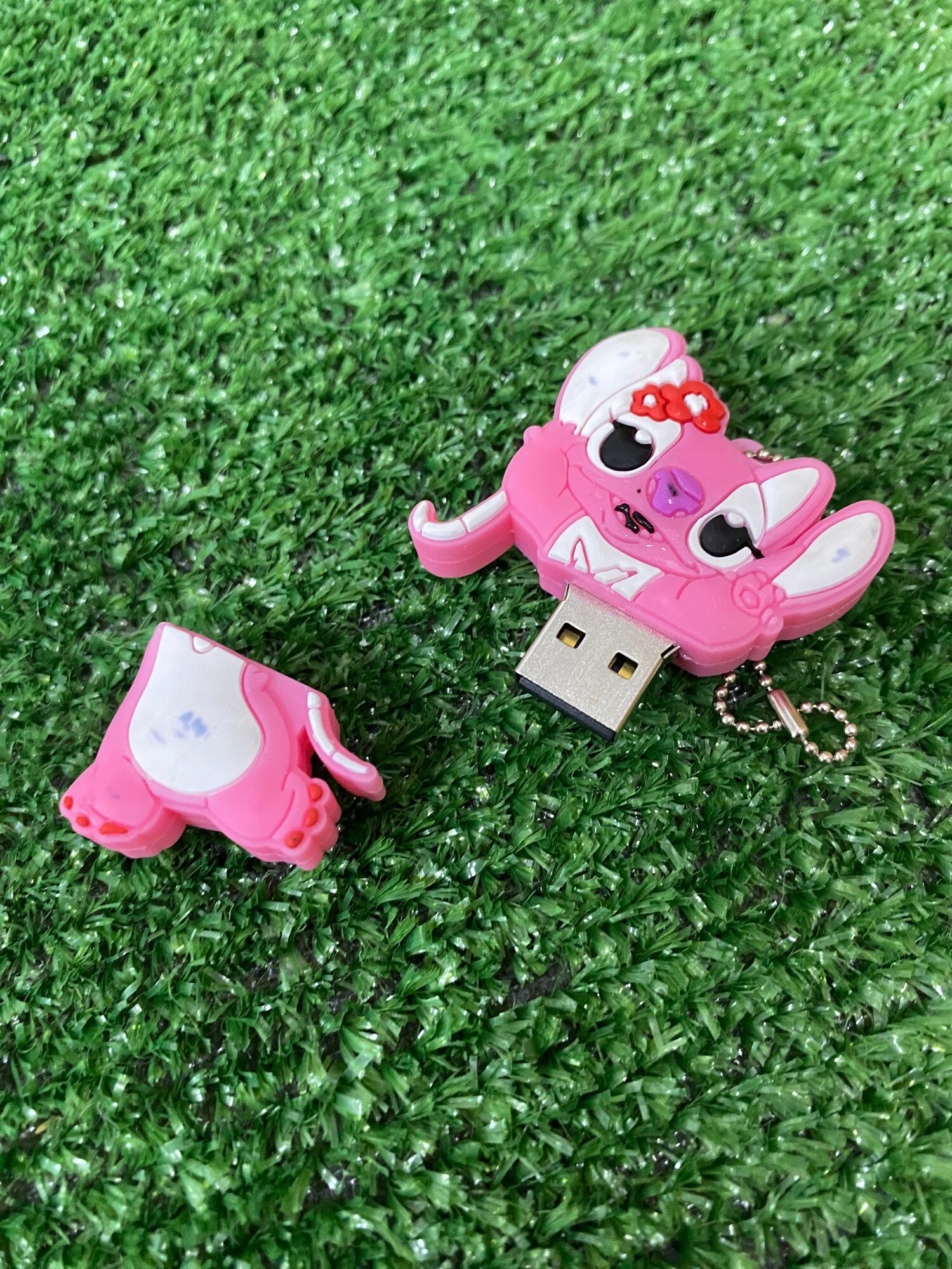 USB накопитель 1GB Розовая Энжел (розовый Стич), фигурный флэш-накопитель, подарочный вариант