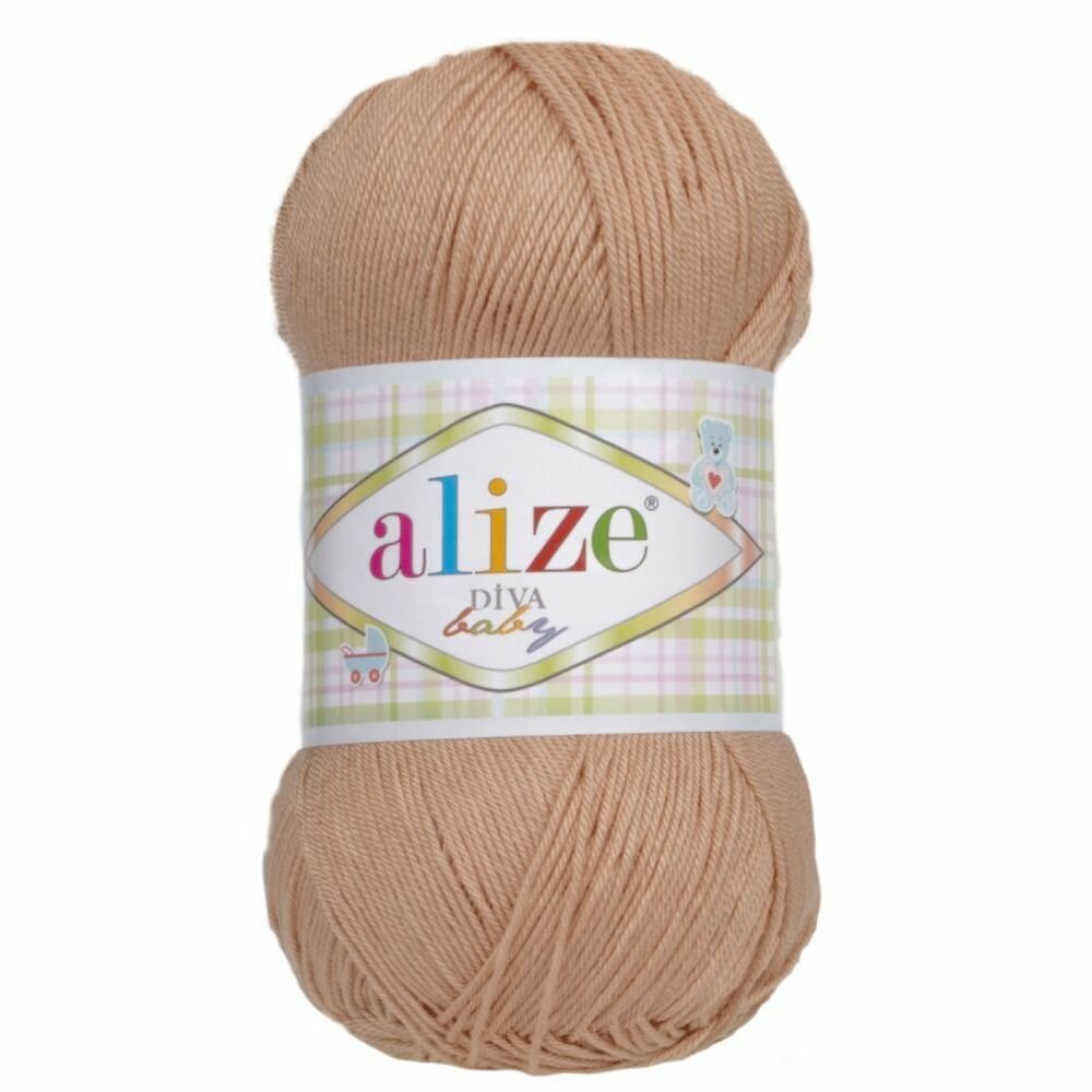 Пряжа DIVA BABY (Alize), розово-бежевый - 314, 100% микрофибра акрил, 1 моток, 100 г, 350 м.