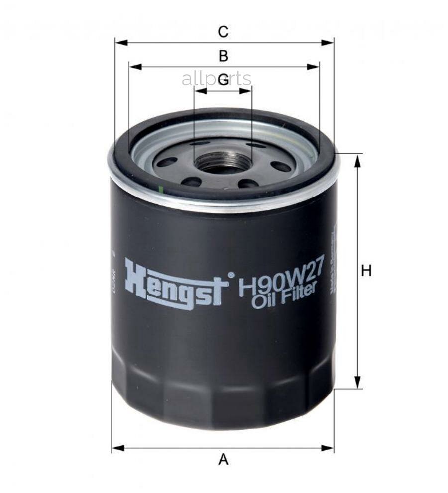 HENGST FILTER H90W27 Hengst Фильтр масляный (W 712/73) H90W27