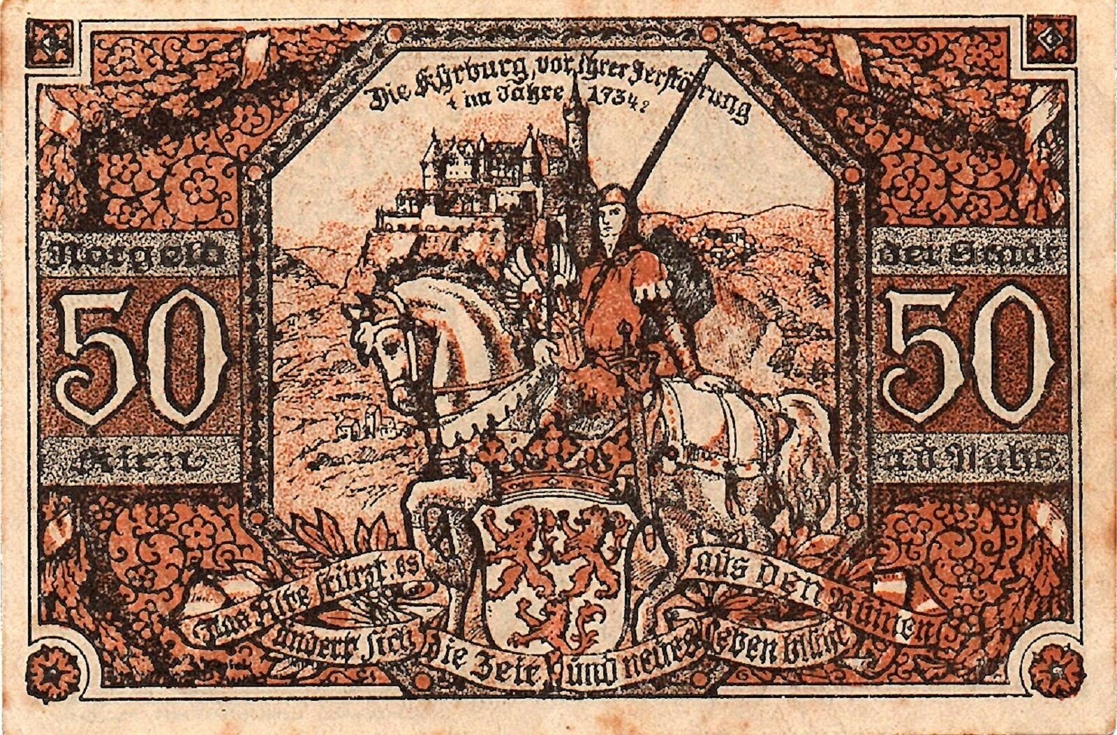 Нотгельд 50 пфеннигов Германия 1920 год