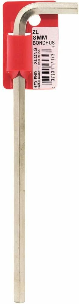 Шестигранный ключ хром, длинный 8,0 мм, 195х35 мм BONDHUS 17172