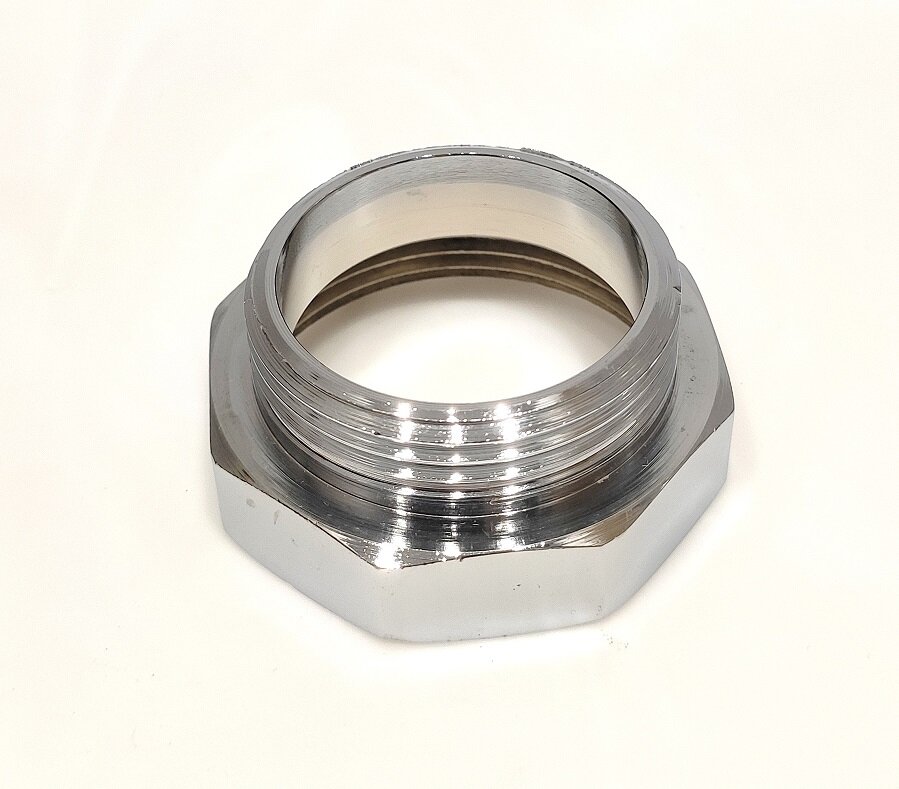 Футорка шестигранная из латуни с покрытием блестящий хром 1,1/4" х 1,1/2" General Fittings