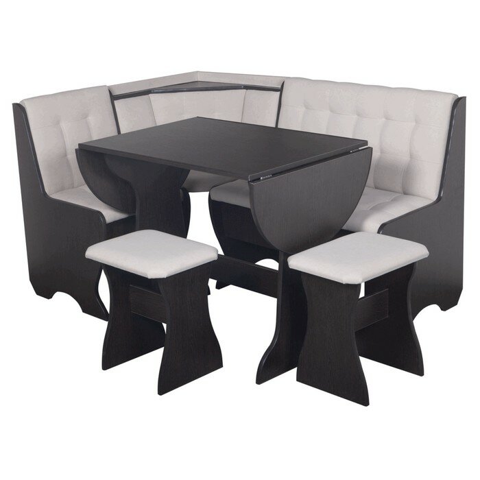 Кухонный уголок «КУ-1Л2У Т3», со столом, с табуретам, цвет венге/белый