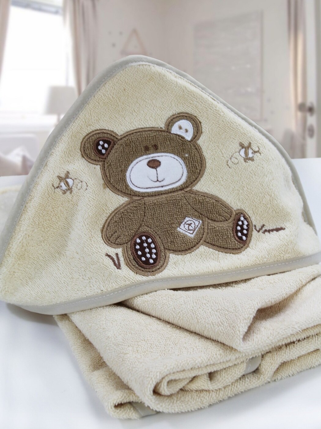 Полотенце детское с капюшоном, Cherir, Хлопок 100%, 80х80 см