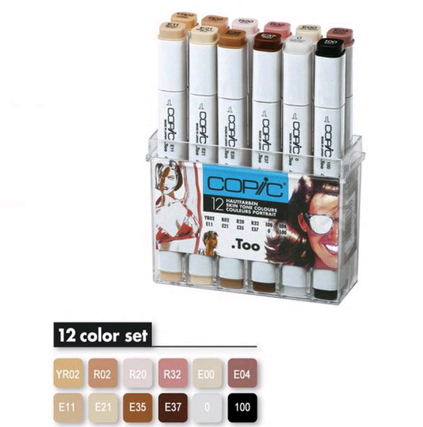 Набор маркеров "COPIC", 12 шт. "Портрет"