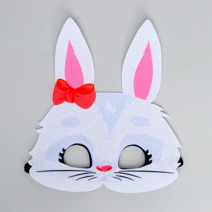 Маска карнавальная Зайка с бантиком