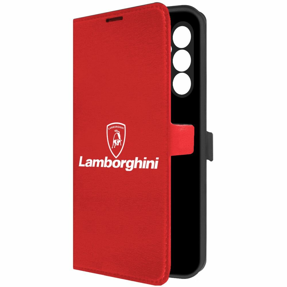 Чехол-книжка Krutoff Eco Book для Samsung Galaxy A24 (A245) Lamborghini (Ламборгини) (красный)