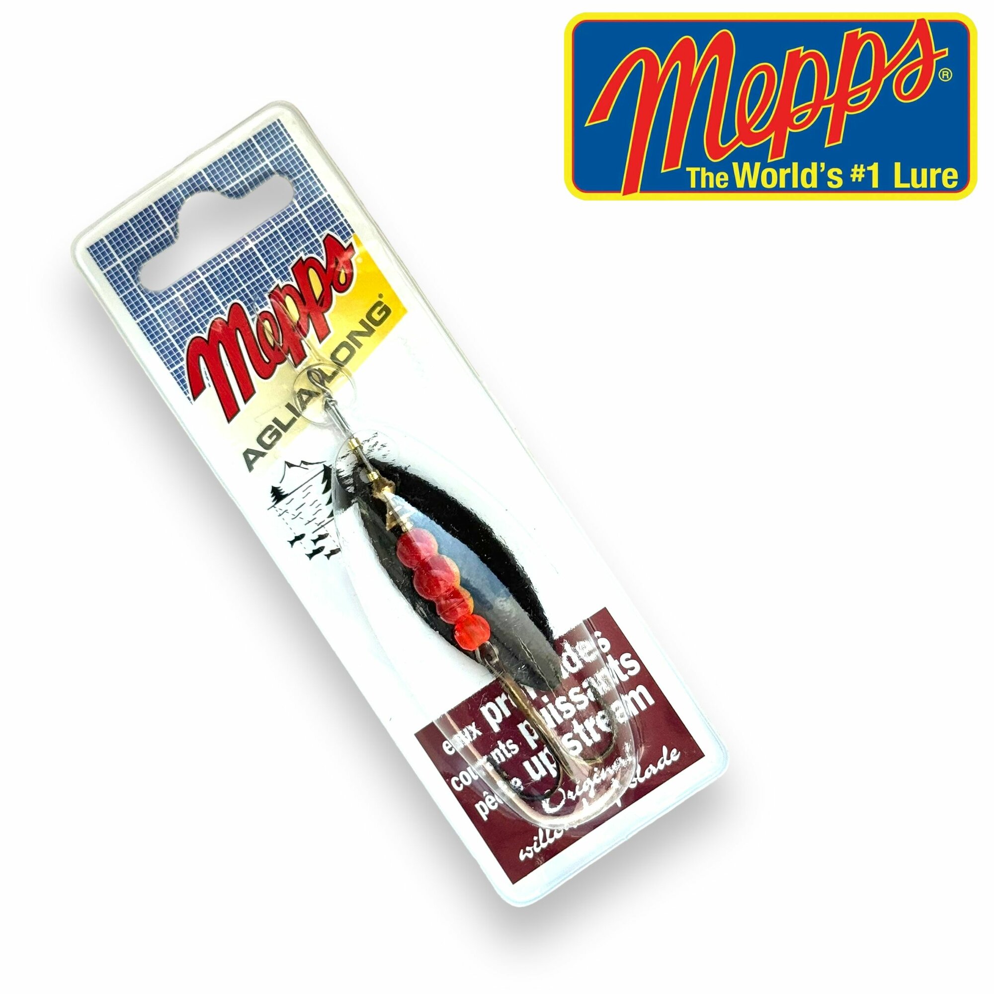 Блесна вращающаяся MEPPS Aglia Longue NR №3, вес 11,5 г, блистер, приманка на щуку, окуня, форель