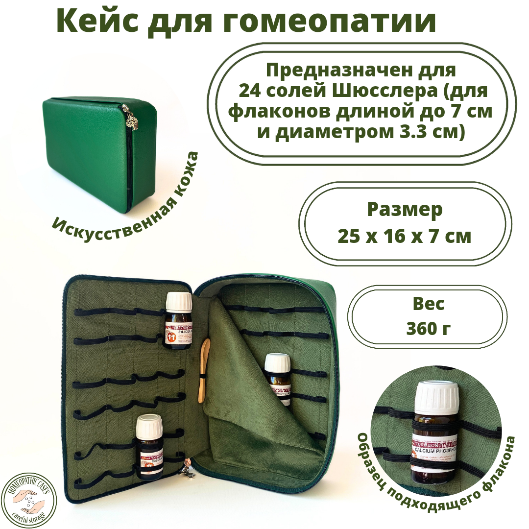 Гомеопатическая аптечка, пенал, кейс для хранения гомеопатических препаратов на 24 флакона для солей Шюсслера