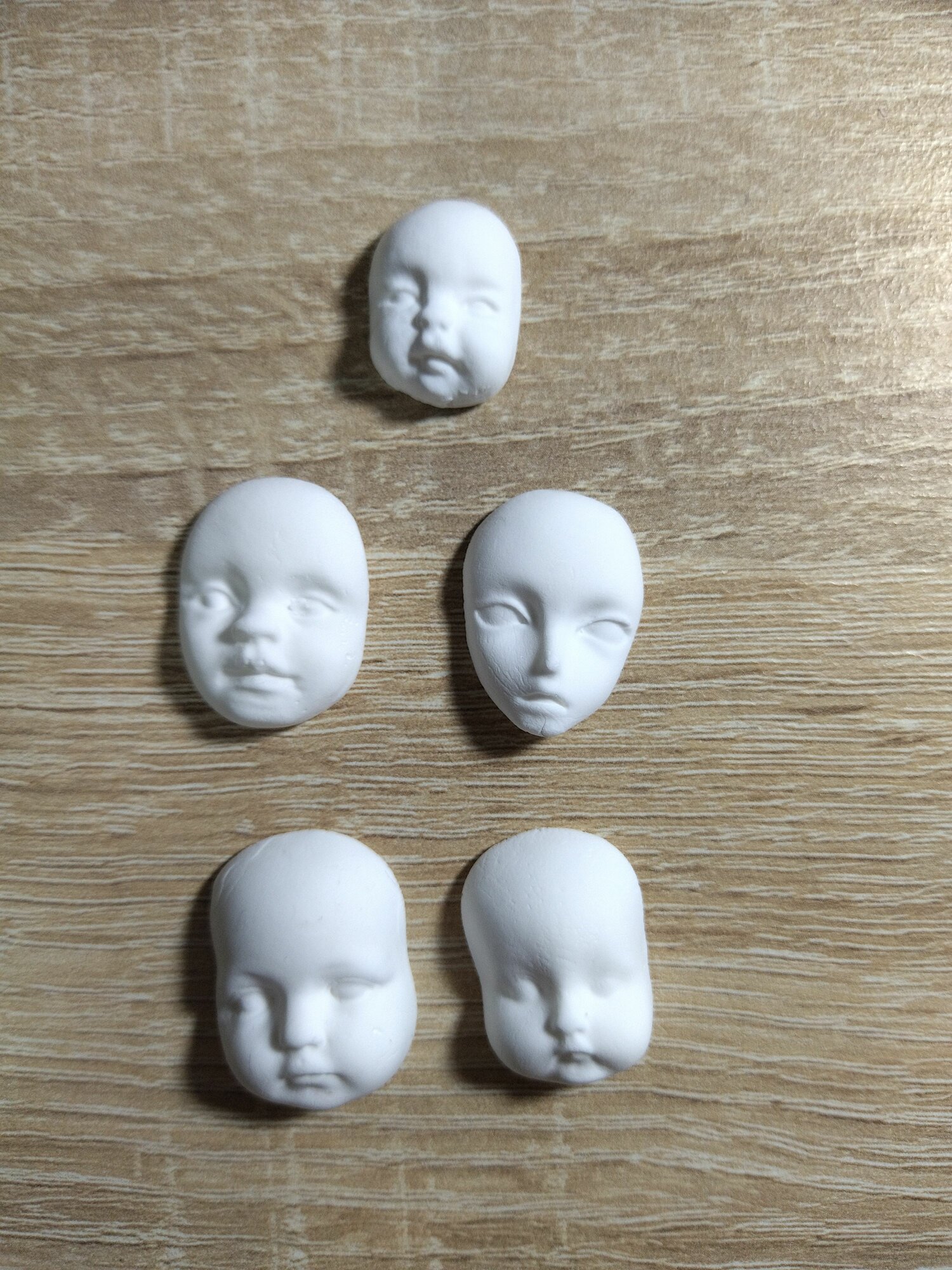 Набор лиц для ватной игрушки, куклы, малыш, младенец, мальчик, девочка, - микс - 5 шт.