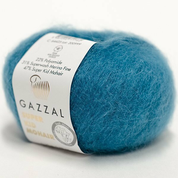 Пряжа Gazzal SUPER KID MOHAIR 64425 м. волна (6 мотков)