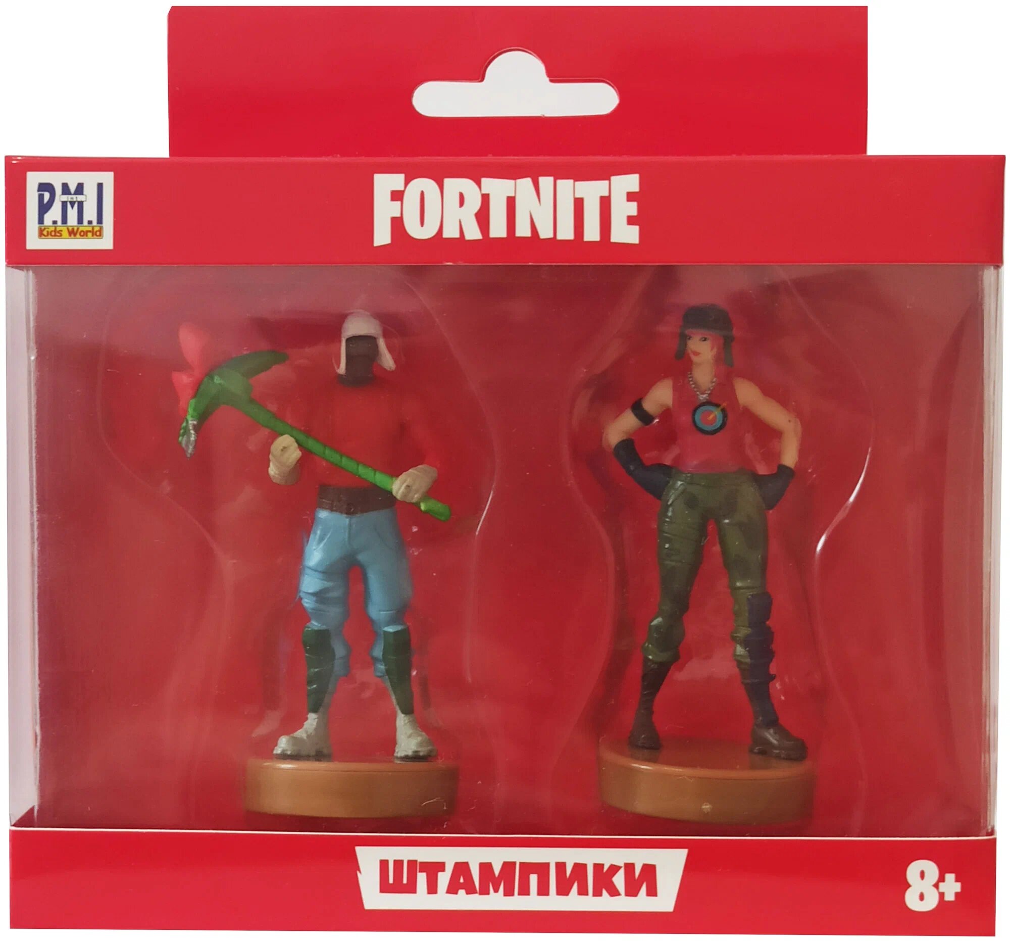 Штампик фигурка Fortnite 2шт 7,5см (2 серия) / Штампики Фортнайт в коробке по 2шт (5215) / Святочный рейнджер (Yuletide Ranger) и Мишень (Bullseye)