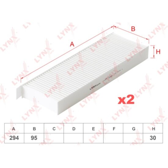 Фильтр салонный Lynxauto LAC-1311, 2шт