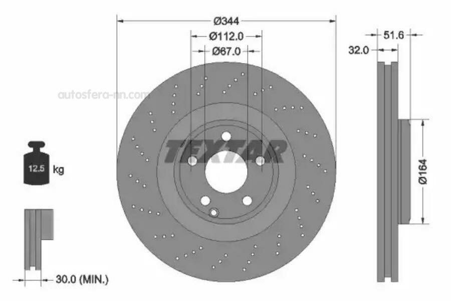 TEXTAR 92289905 Диск тормозной