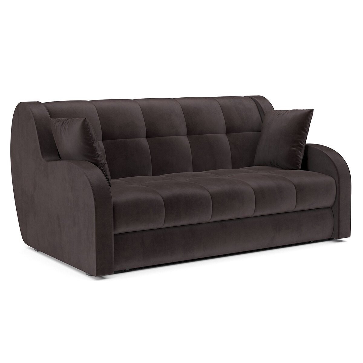Диван Сток Диванов Герцог Coffee коричневый 202 см, механизм аккордеон на металлокаркасе, бархат антикоготь