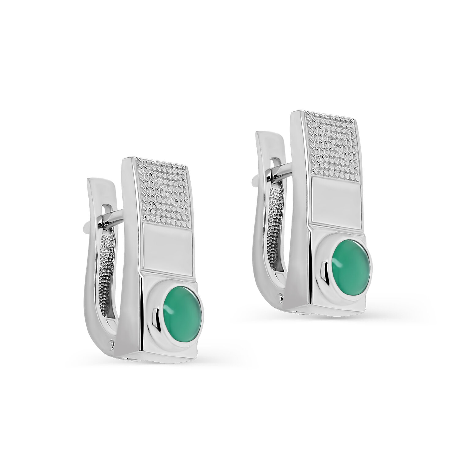 Серьги с подвесками, серебро, 925 проба, родирование, оникс