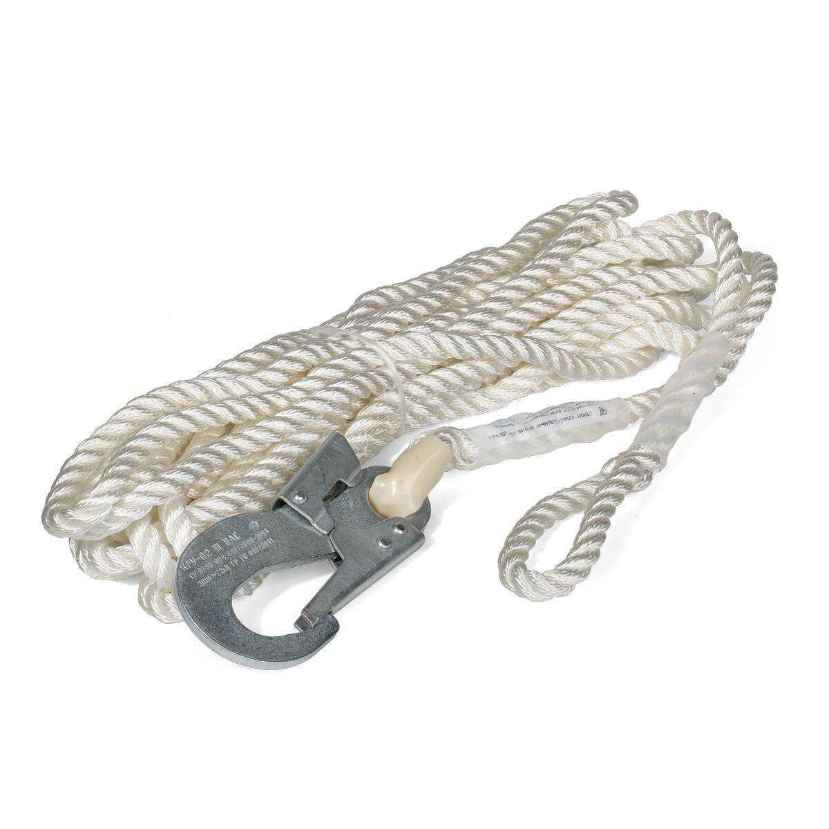 Канат КВТ КСЛ-10 страховочный с одним карабином (63777) 1 шт