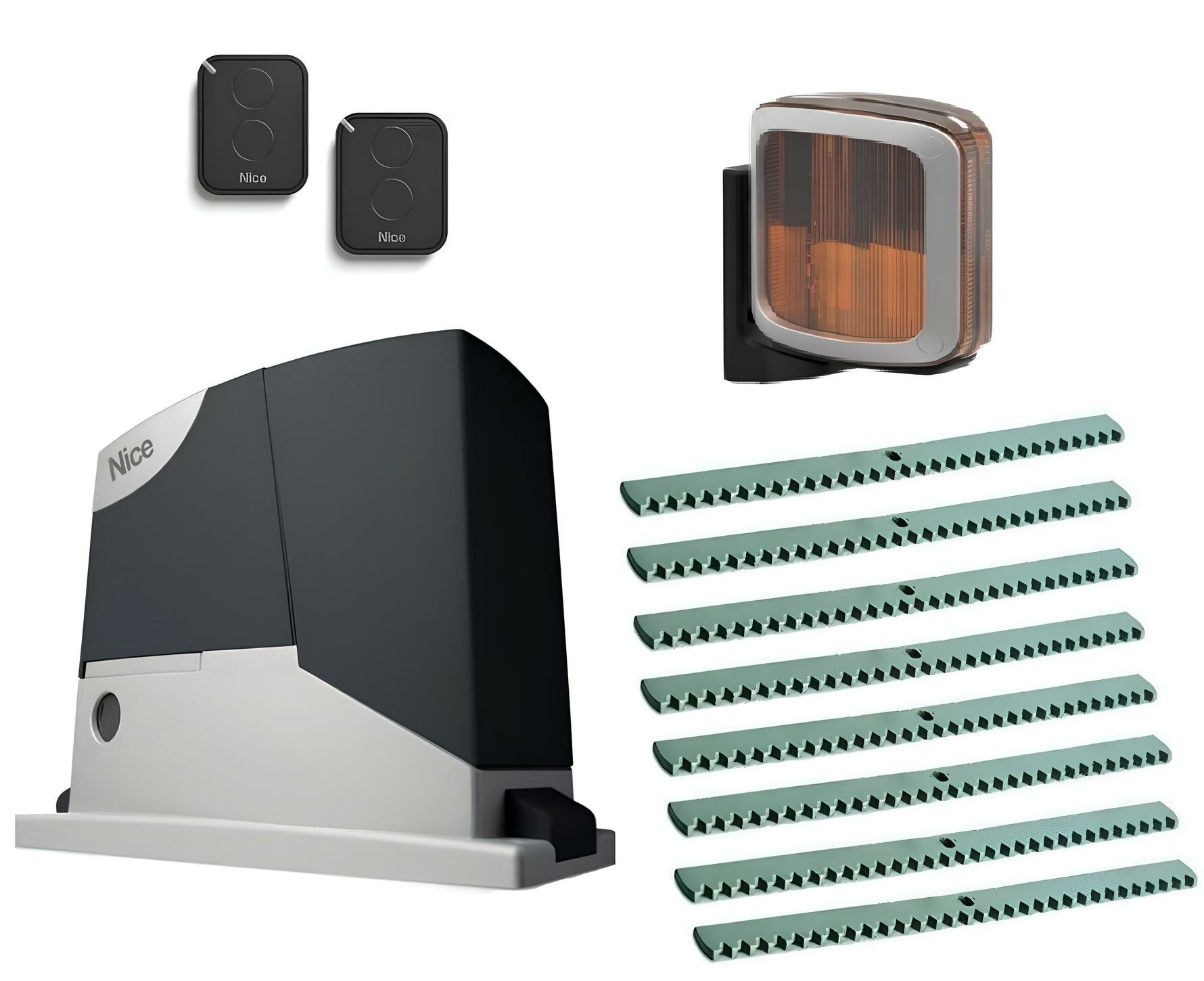 Автоматика для откатных ворот RD400KCE L8, комплект: привод, лампа, 2 пульта, 8 реек