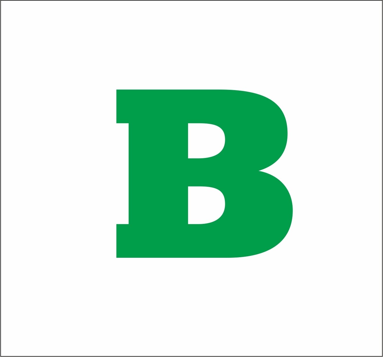 Буква В из акрила для вывесок 20 см / шрифт 6 зеленый