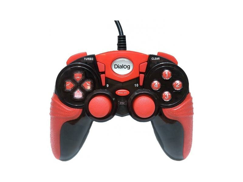 Джойстик Dialog GP-A15 Action USB вибрация, подсветка, 12 кнопок, black/red