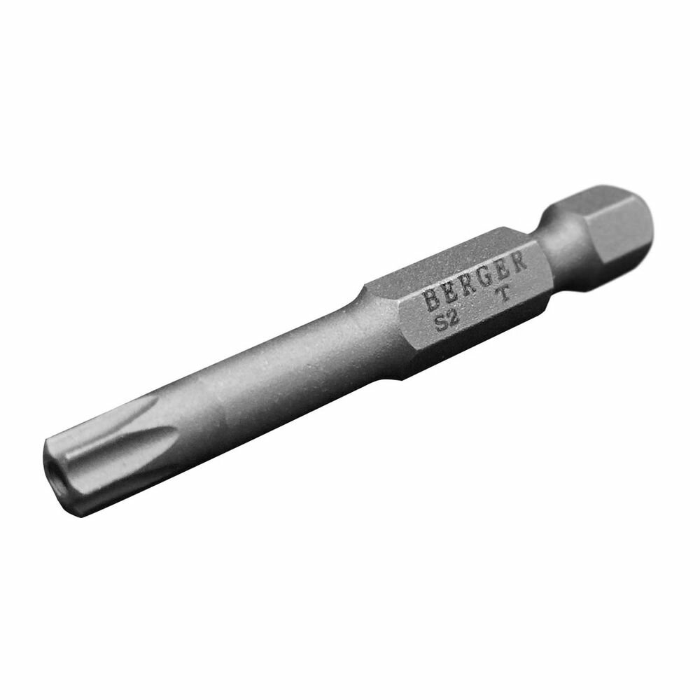 Биты магнитные BERGER BG2415, TORX c отверстием T25Hx50мм, 2 шт, S2