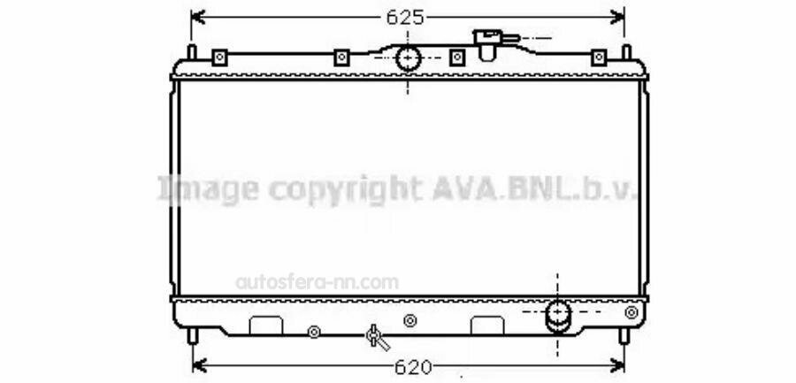 AVA HD2016 Радиатор системы охлаждения HONDA ACCORD 2.0, 2.2, 2.3 (87>98), PRELUDE IV 2.0 (92>96), ROVER 618, 623 (93>99)
