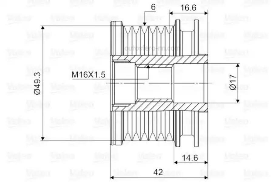 VALEO 588048 Шкив генератора (с крышкой)