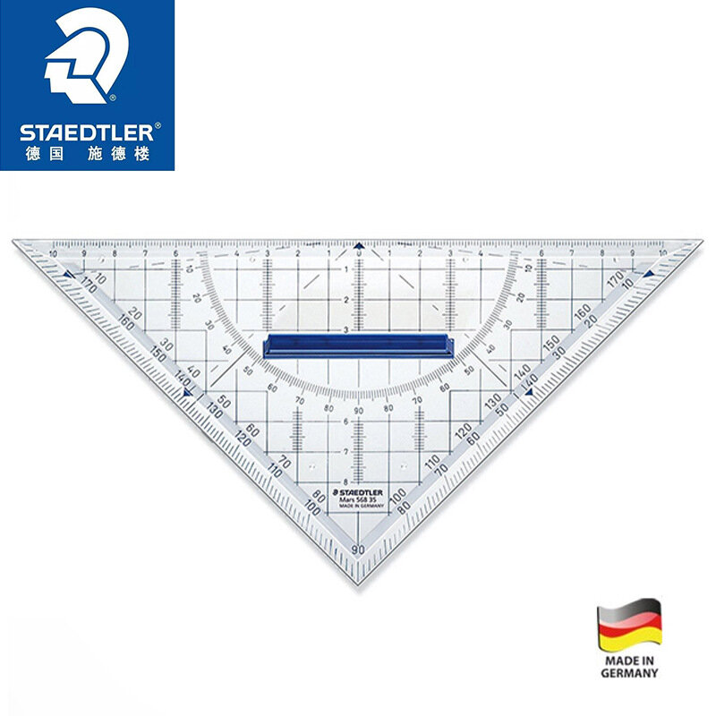 Staedtler 568 35 Геометрическая треугольная линейка, 22 см Точный чертежный инструмент для школы офиса и инженерии