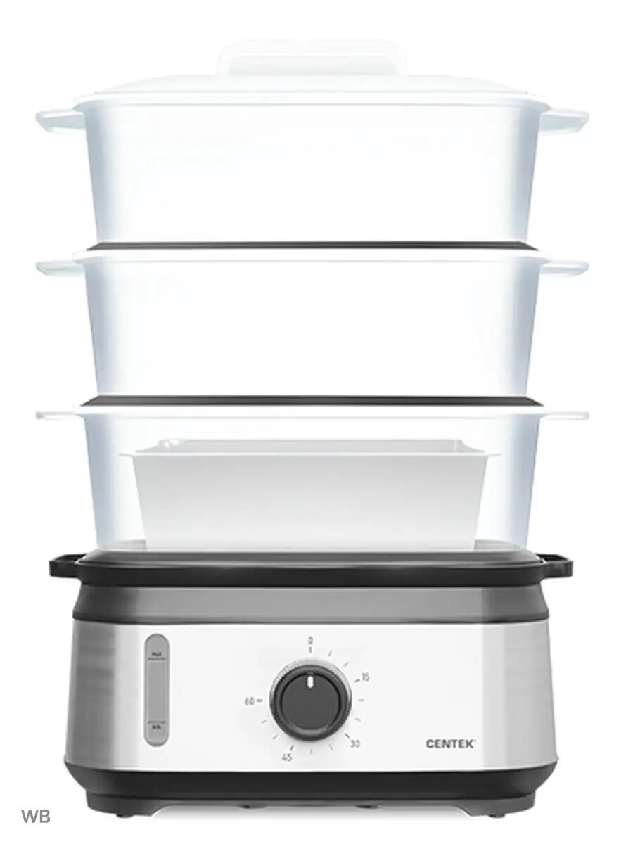 Пароварка Centek CT-1458 9л 1050Вт, стальной корпус, таймер