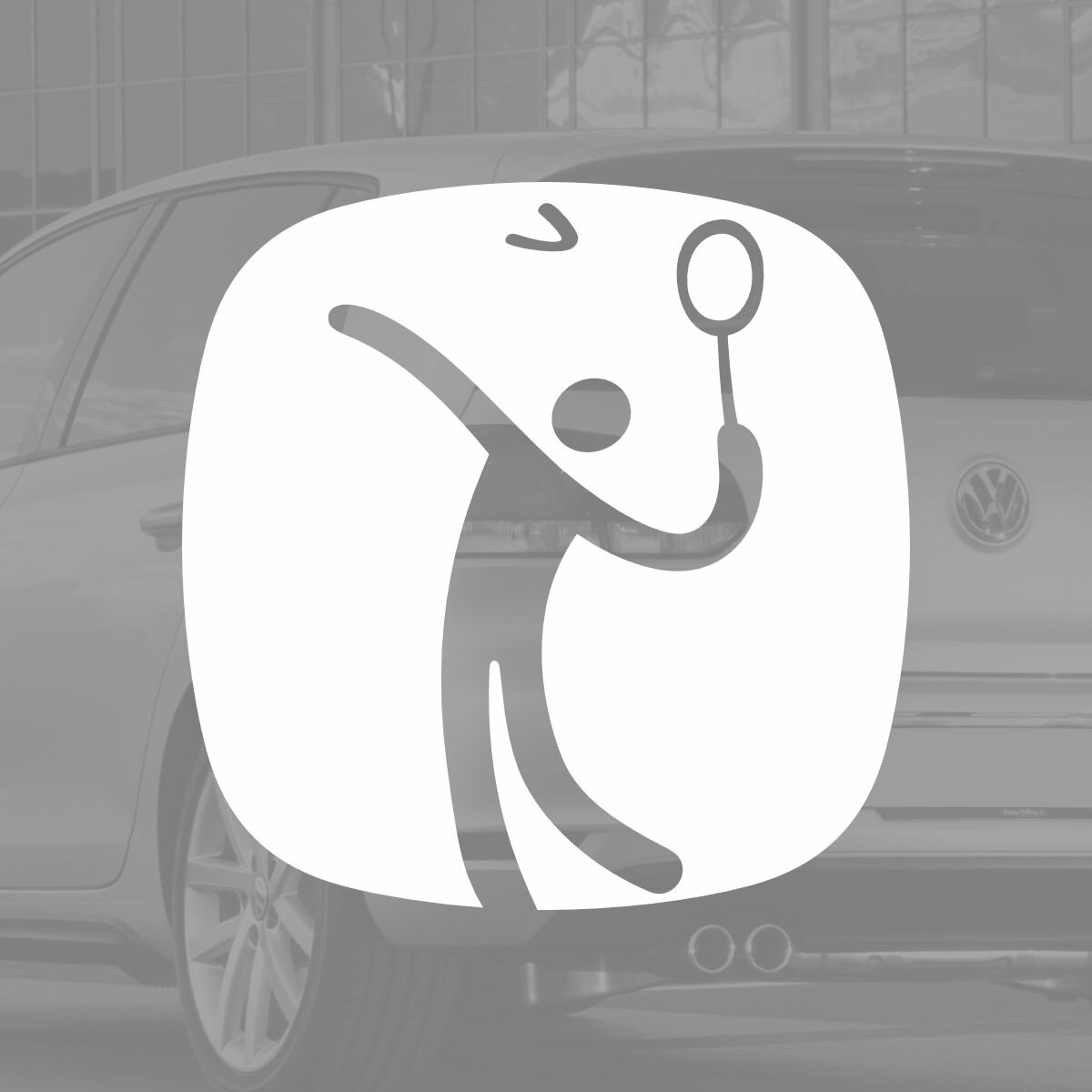 Наклейка на авто Simplecreative Бадминтон, белый