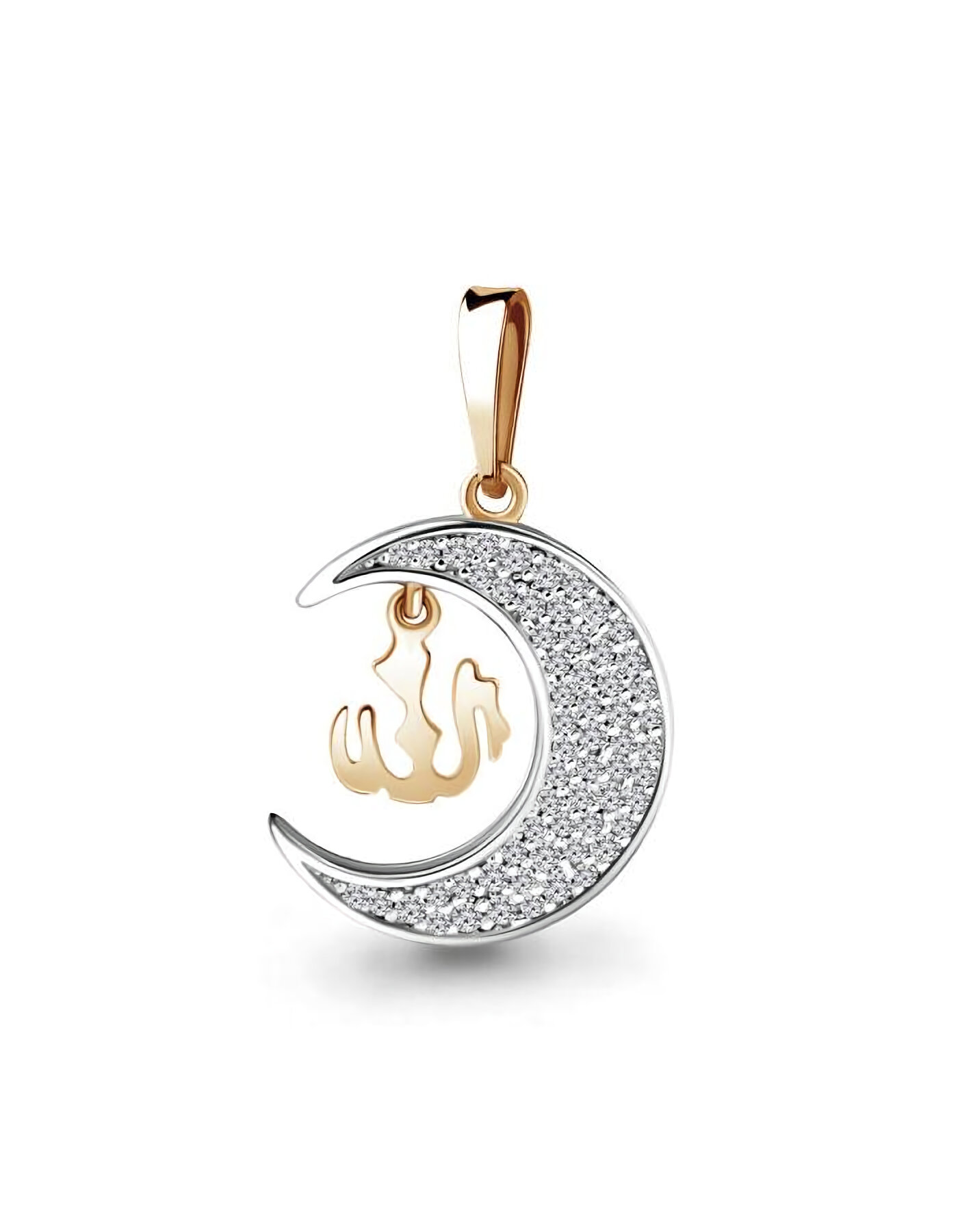 Подвеска, красное золото, 375 проба, фианит