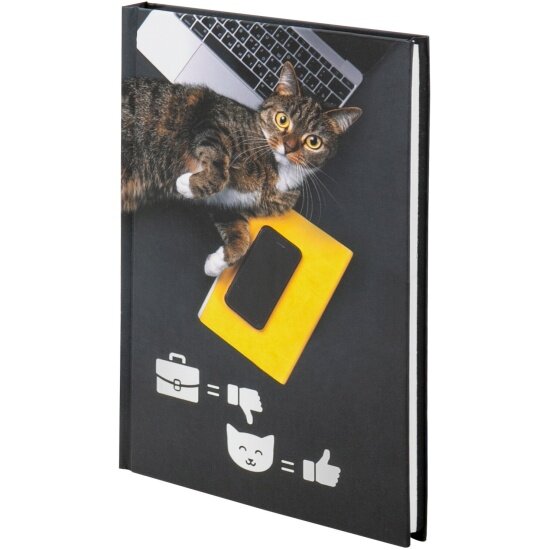 Блокнот Staff А5 (135х206 мм), 80 л, твердый, выборочный лак, клетка, , "Милый котик", 111603