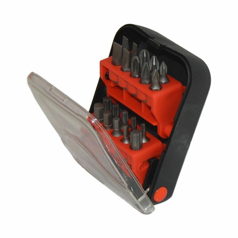 Набор сменных вставок-битов шлицевых SL, крестовых PH/PZ, шестигранных HEX и звездочек TORX 20 пр. в кейсе на пояс AIST 1011820 насадки для отвертки или под держатель шуруповерта