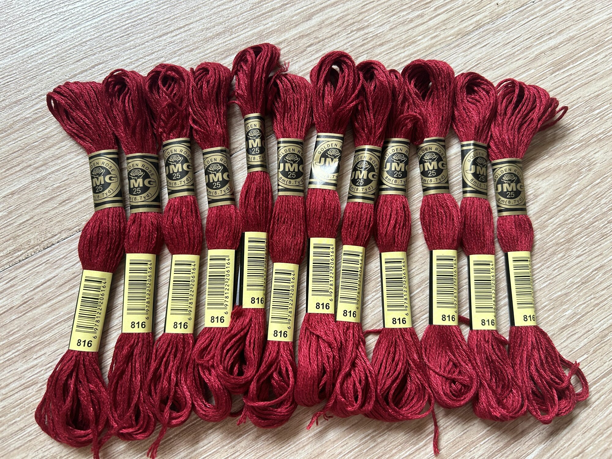 Нитки для вышивания JMC мулине (150-3866) 100% полиэфир 12 штук x 8 м