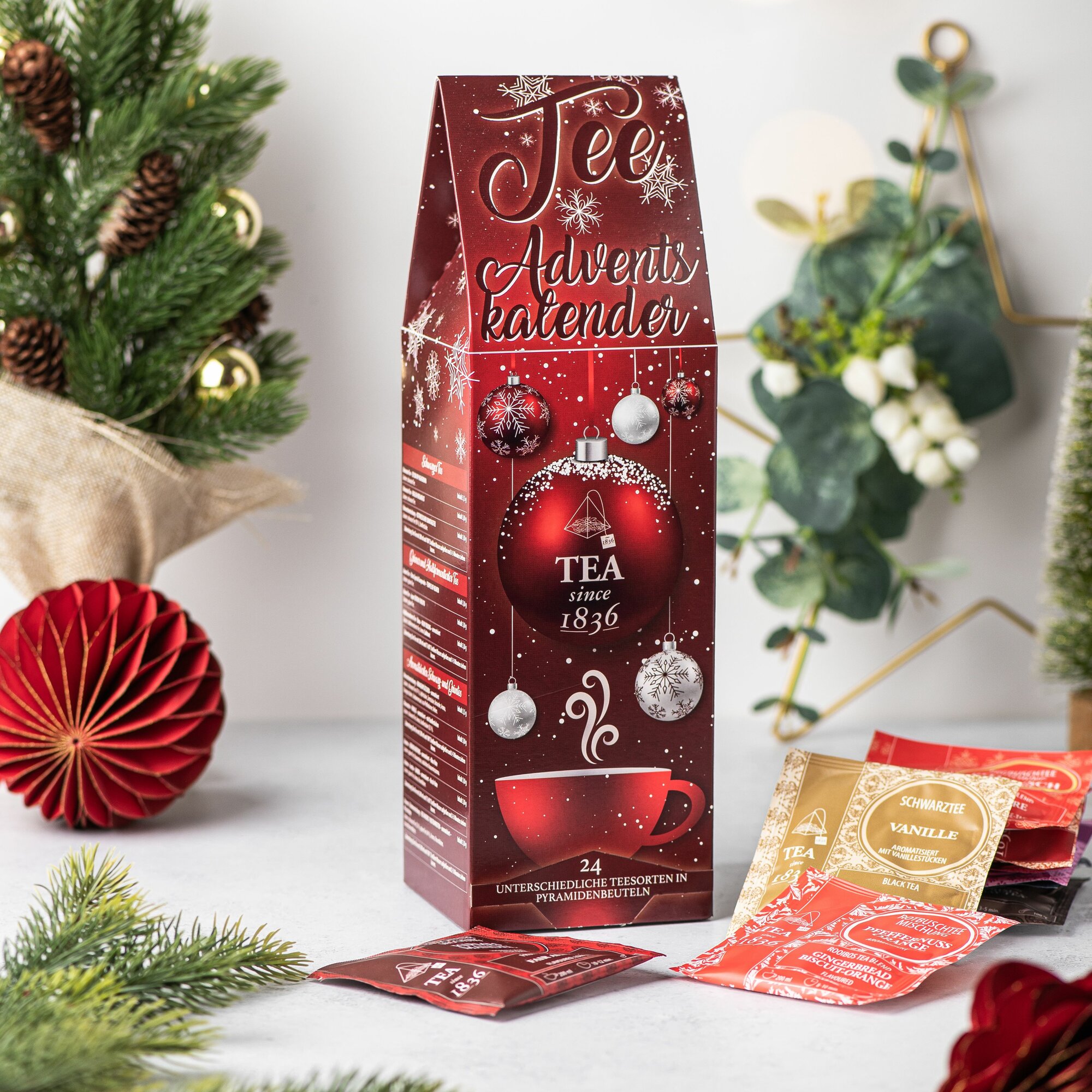 Чайный Адвент- календарь Weihnachtskugel rot