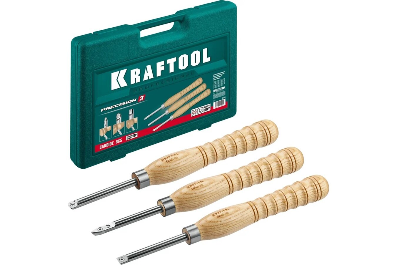 Набор ручных резцов по дереву KRAFTOOL Precision-3, 3 пр. (18369)