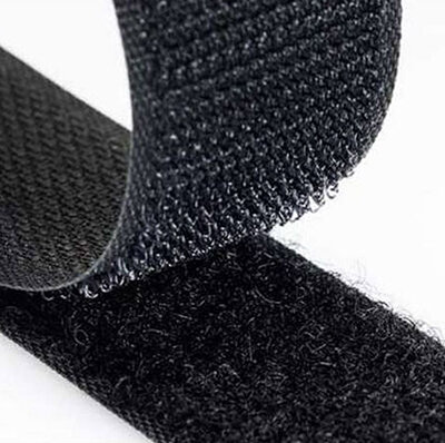 Лента-липучка чёрная, лента контактная (ширина 2,5 см) 2,5 метров